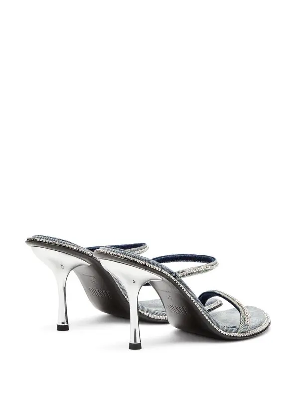 DIESEL® D-havanna Denim Mules - Silver