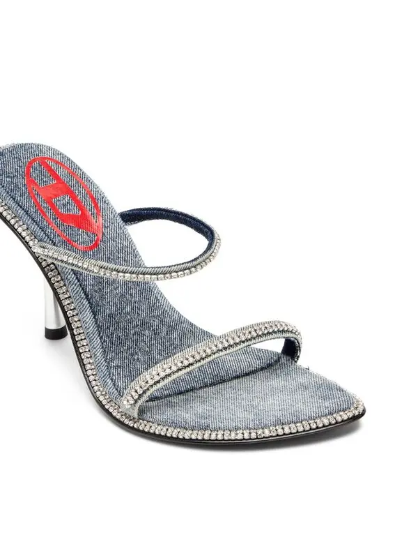 DIESEL® D-havanna Denim Mules - Silver