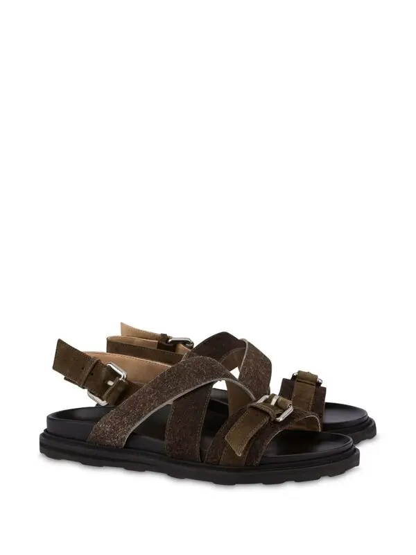 Moschino Buckled Suede Sandals
