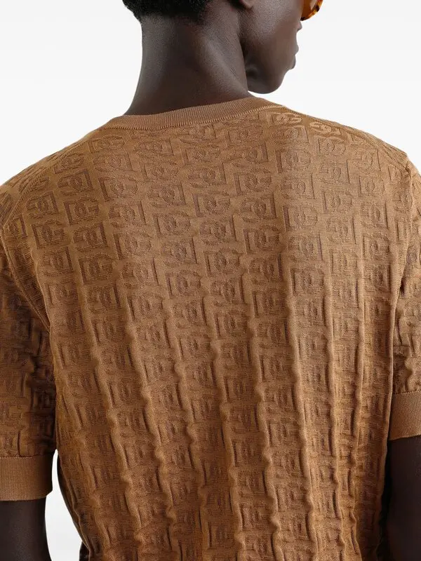 Dolce & Gabbana Logo-jacquard T-shirt - Neutrals