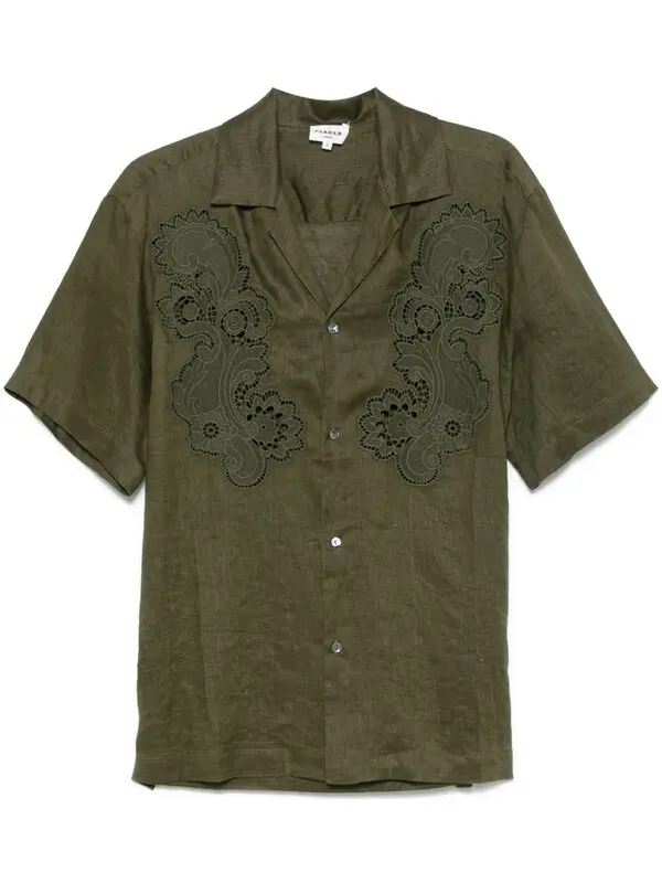 P.a.r.o.s.h Guipure Lace-panel Shirt - Green