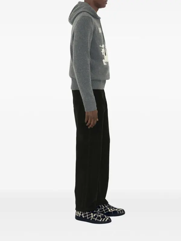 Burberry Intarsia-knit Logo Hoodie