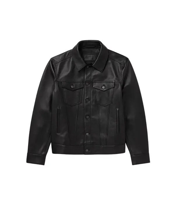 Mr P. Full-grain Leather Trucker Jacket