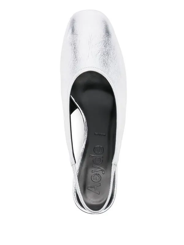 AeydĒ 25mm Dua Slingback Pumps - Silver