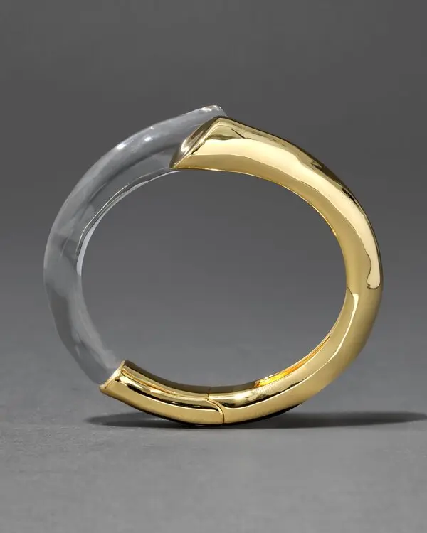 Alexis Bittar Liquid Lucite Bypass Hinge Bracelet - Clear