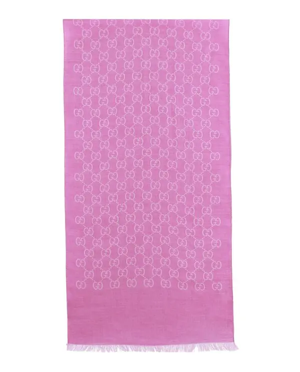 Gucci Gg Logo Scarf - Roseate Pink