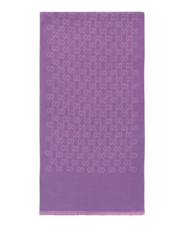 Gucci Logo Monogram Scarf - Lilac Pink