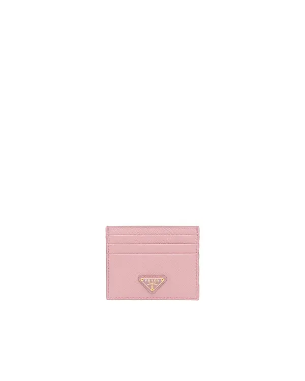 Prada Saffiano Leather Card Holder - Pink