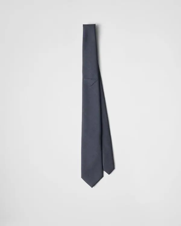 Prada Mohair And Silk Neck Tie - Aviation Blue