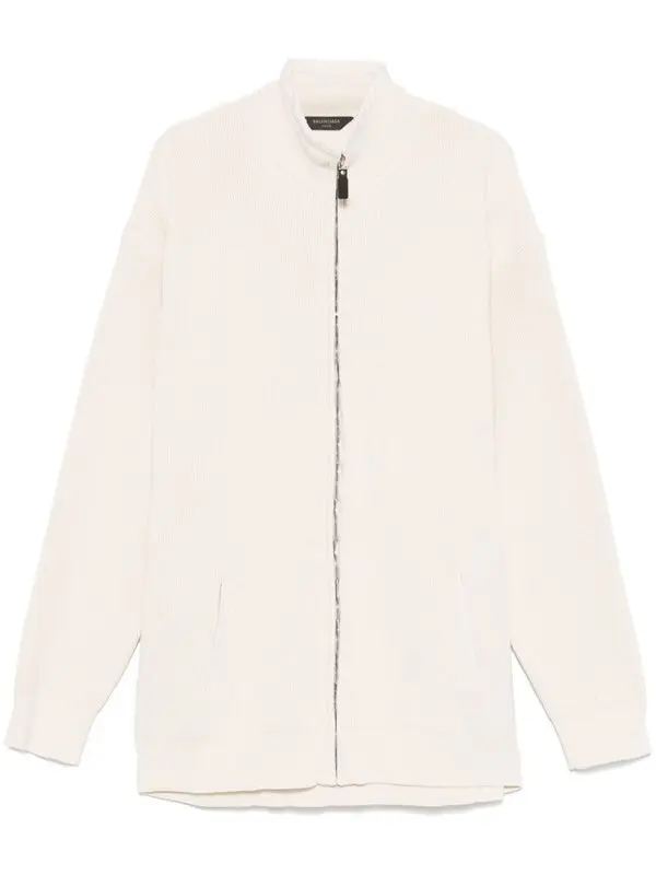 Balenciaga Zip-up Cardigan - White