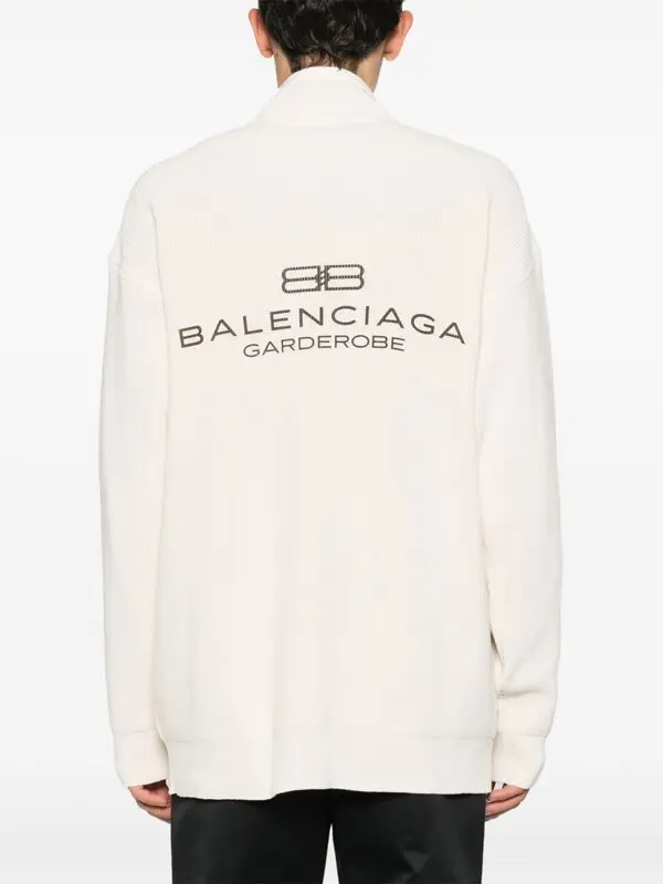 Balenciaga Zip-up Cardigan - White