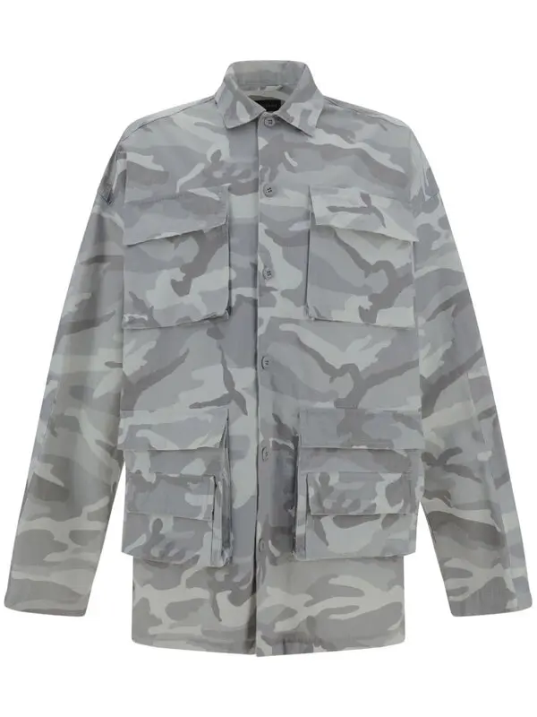 Balenciaga Cotton Cargo Shirt - Grey