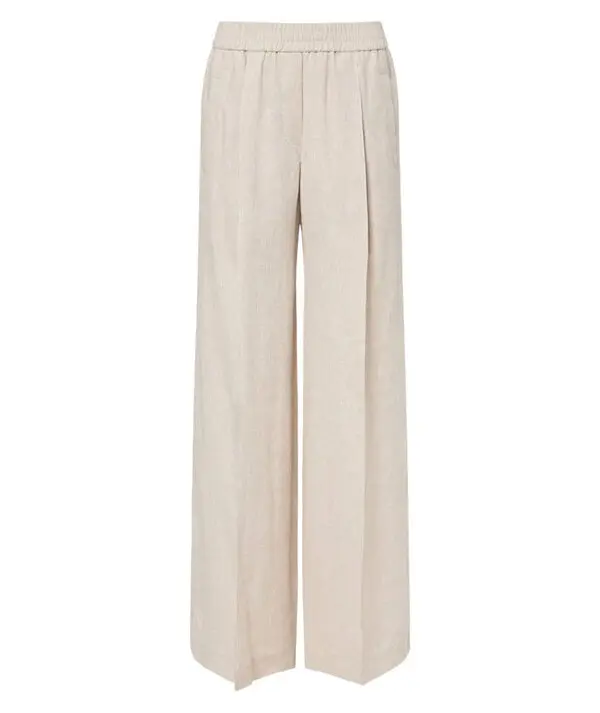 Brunello Cucinelli Wide-leg Linen Pants - Neutrals