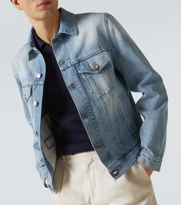 Brunello Cucinelli Denim Trucker Jacket - Blue
