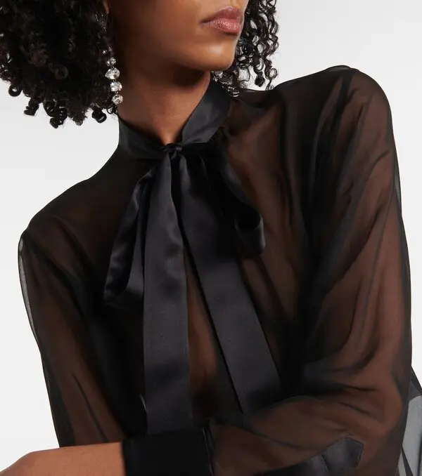 Dolce & Gabbana Silk Chiffon Blouse - Black