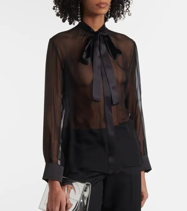 Dolce & Gabbana Silk Chiffon Blouse - Black