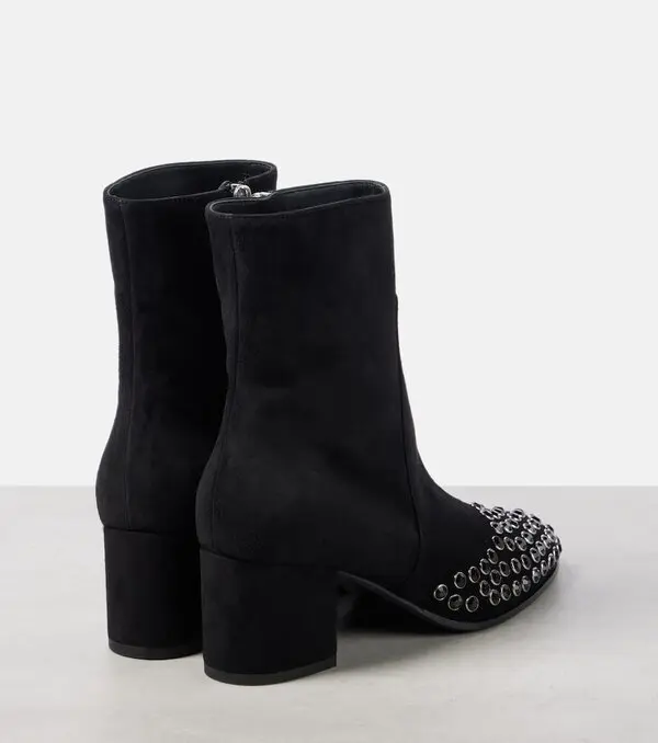 Alaïa Embellished Suede Ankle Boots