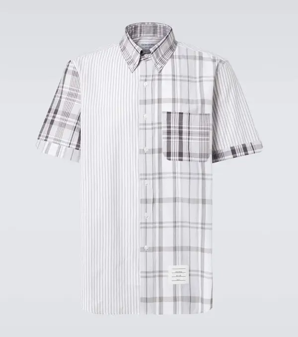 Thom Browne Striped Patchwork Cotton Shirt