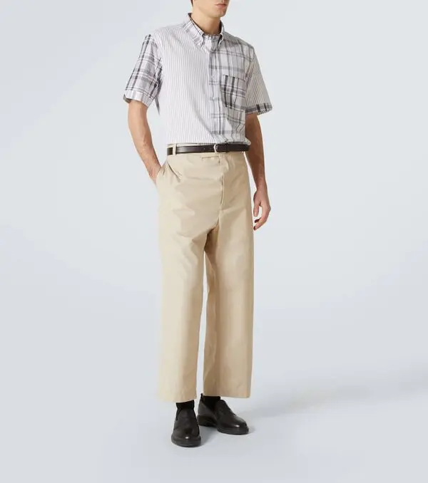 Thom Browne Striped Patchwork Cotton Shirt