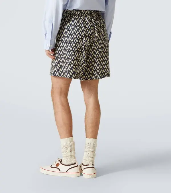 Valentino Garavani Toute La V Linen Bermuda Shorts