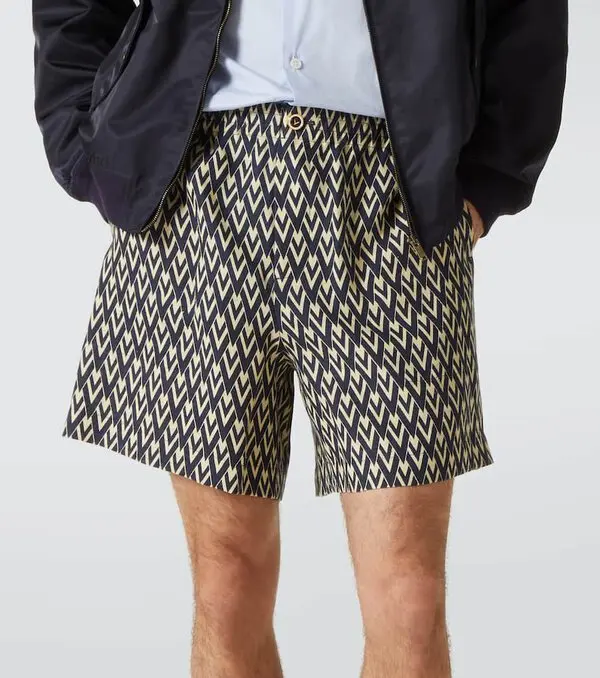 Valentino Garavani Toute La V Linen Bermuda Shorts