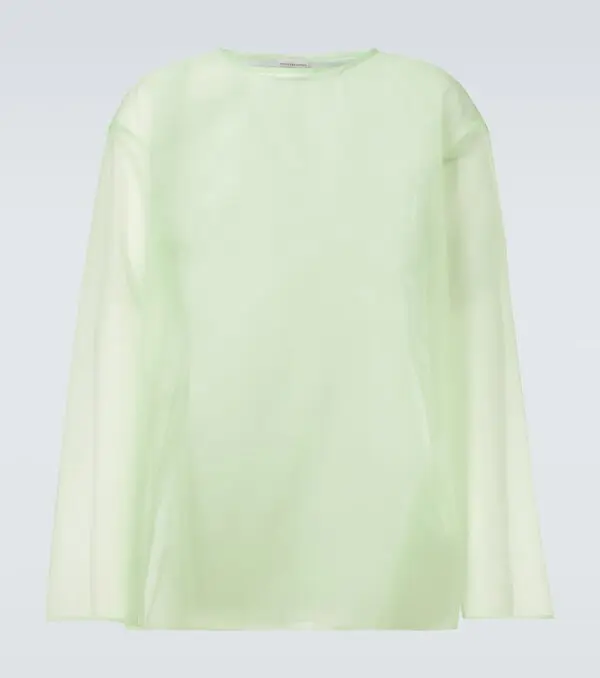 Dries Van Noten Oversized Sheer Top - Turquoise