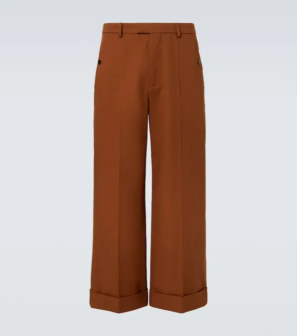 Valentino Garavani Cropped Wide-leg Pants - Brown