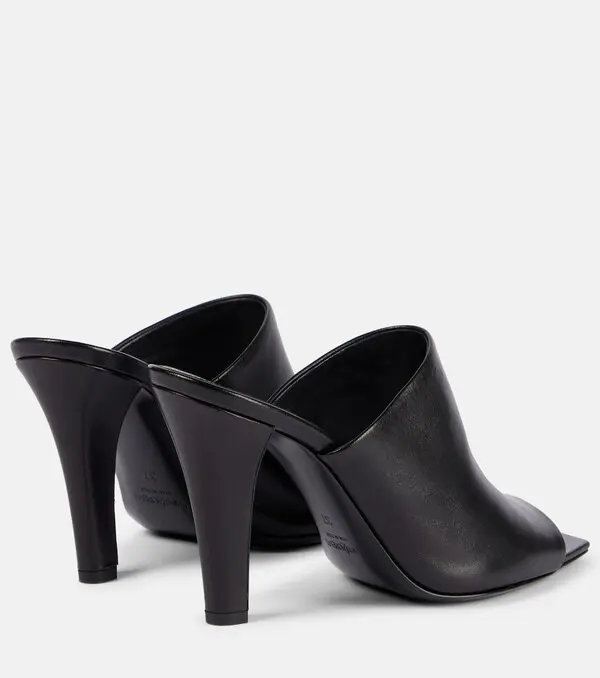 Saint Laurent Jill 95 Leather Mules - Black