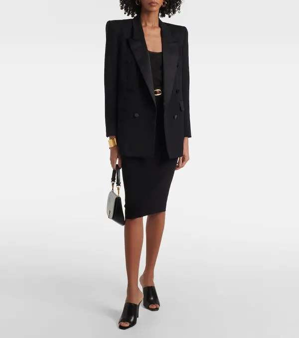 Saint Laurent Jill 95 Leather Mules - Black