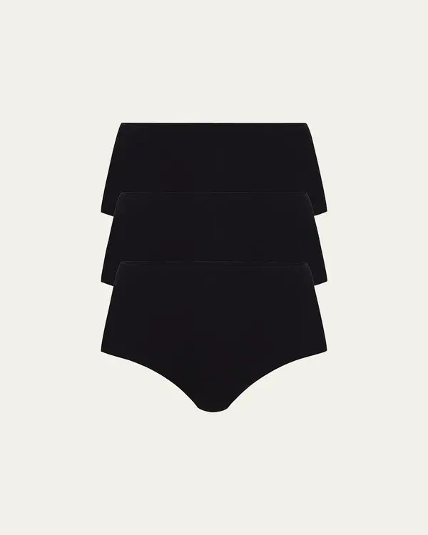 Commando Classic High-rise Microfiber Bikini Briefs, Pack Of 3 - Black