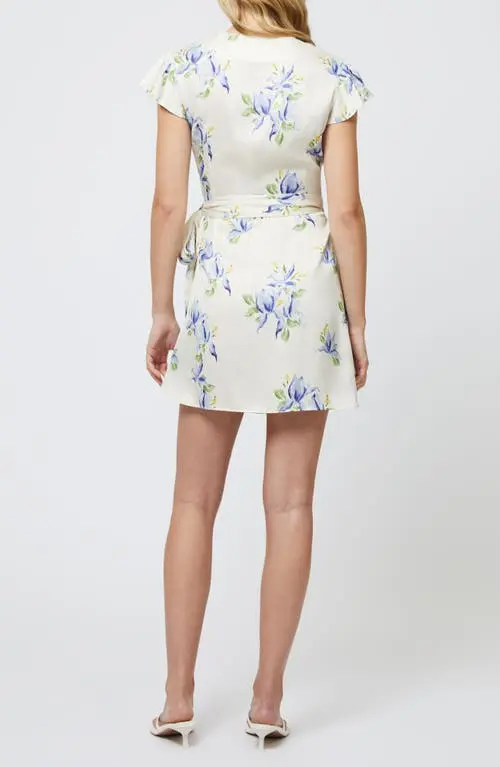 French Connection Ennis Vivian Floral Satin Wrap Minidress