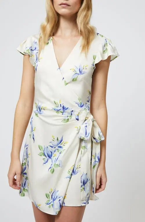 French Connection Ennis Vivian Floral Satin Wrap Minidress