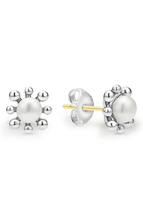 Lagos Luna Fleur Freshwater Pearl Stud Earrings