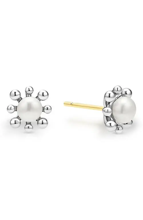 Lagos Luna Fleur Freshwater Pearl Stud Earrings