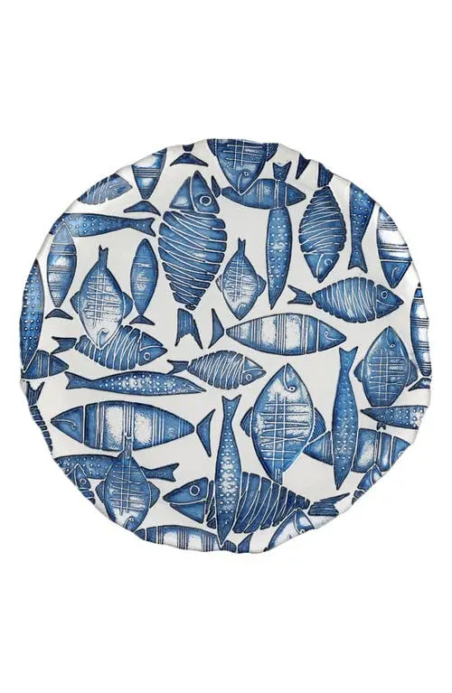 VIETRI Isola Round Glass Platter - Blue