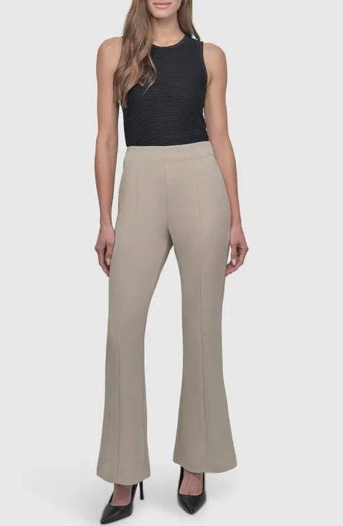Dkny Wide-leg Scuba Knit Trousers - Pebble