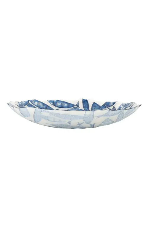 VIETRI Isola Shallow Glass Bowl - Blue