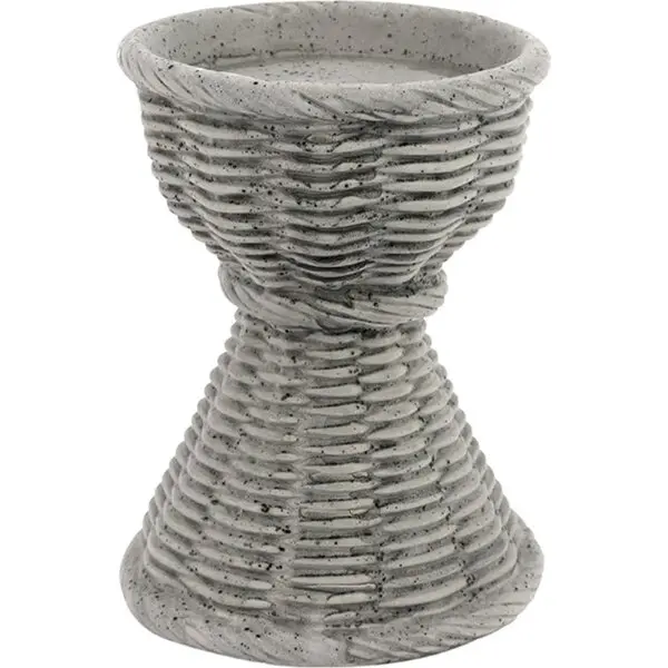 VIETRI Casa Short Candlestick - Dark Grey