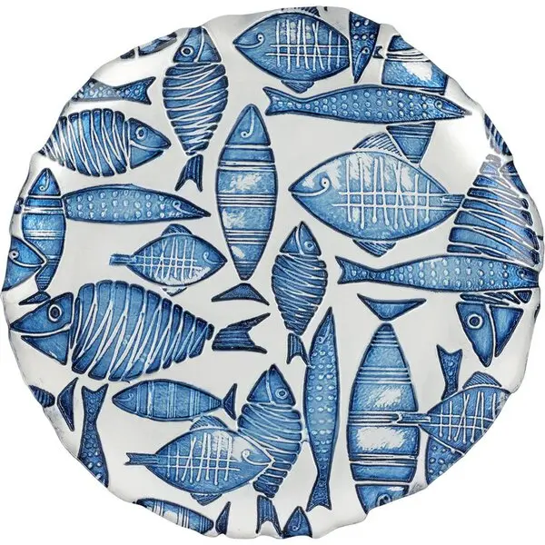 VIETRI Isola Glass Salad Plate - Blue