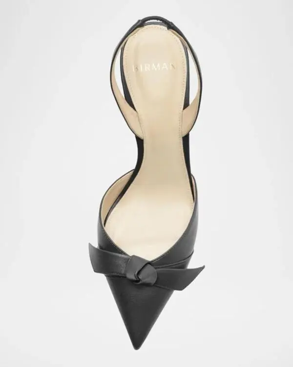 ALEXANDRE BIRMAN Clarita Bell Leather Slingback Sandals - Black