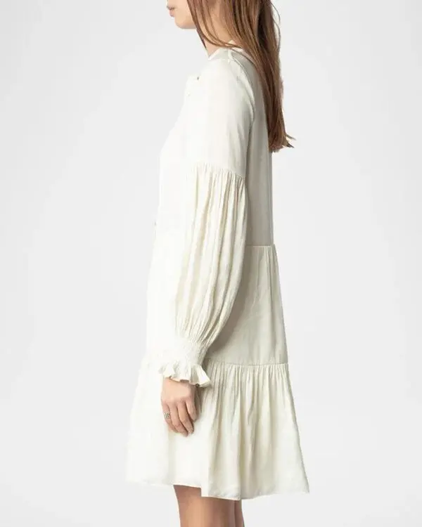 Zadig&Voltaire Randy Japanese Satin Mini Dress - Flake
