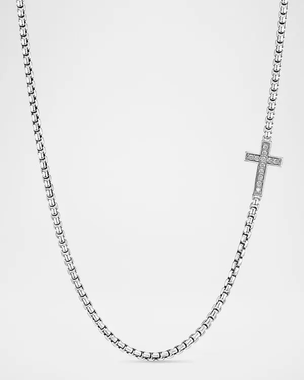David Yurman Sideways Cross Station Necklace - Diamond