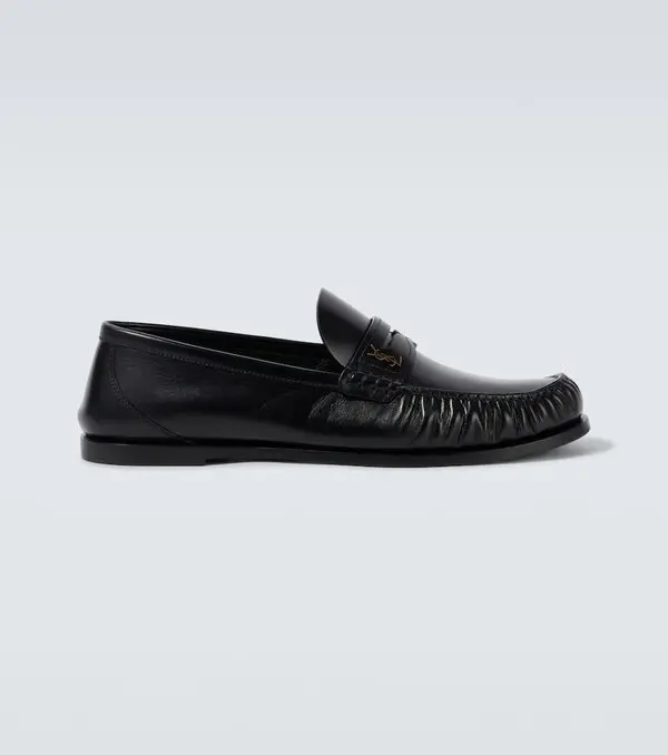 Saint Laurent Laurent Leather Penny Loafers