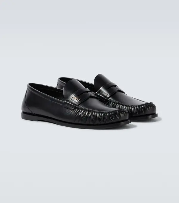 Saint Laurent Laurent Leather Penny Loafers