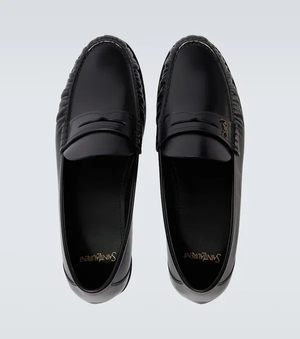 Saint Laurent Laurent Leather Penny Loafers