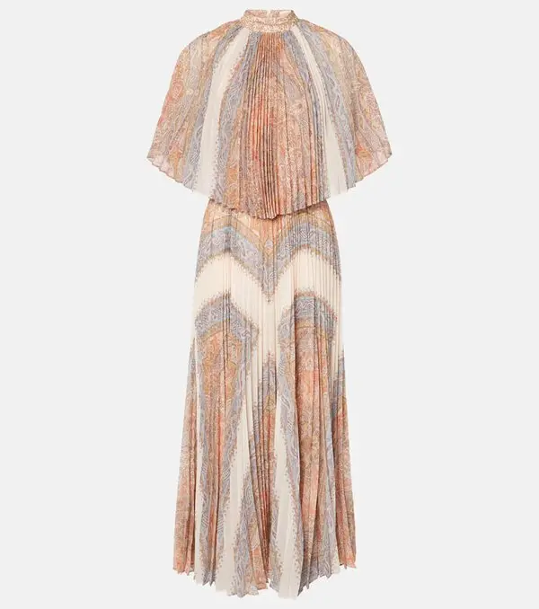 Zimmermann Illustration Sunray Caped Midi Dress - Multicoloured