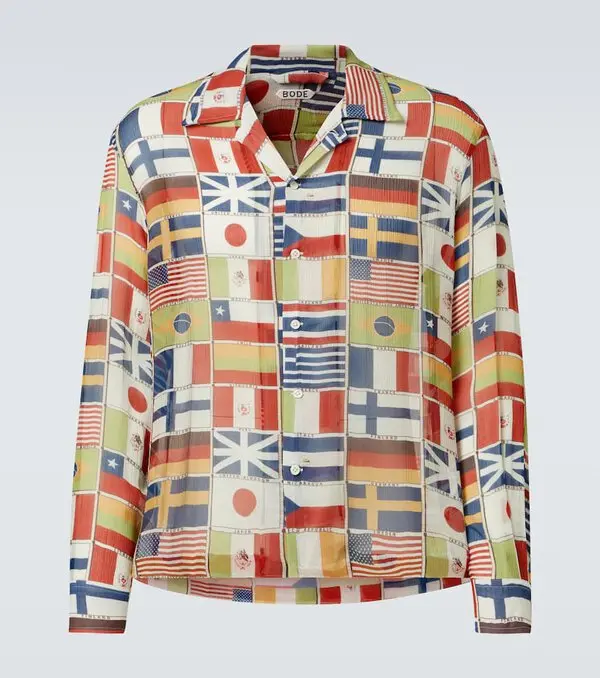BODE International Printed Silk Shirt