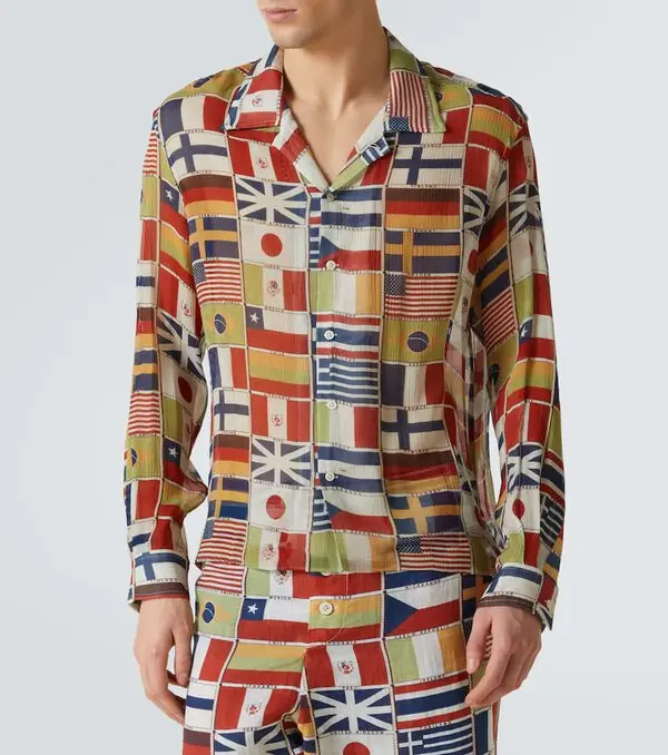 BODE International Printed Silk Shirt