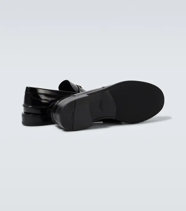 Prada Logo Leather Loafers