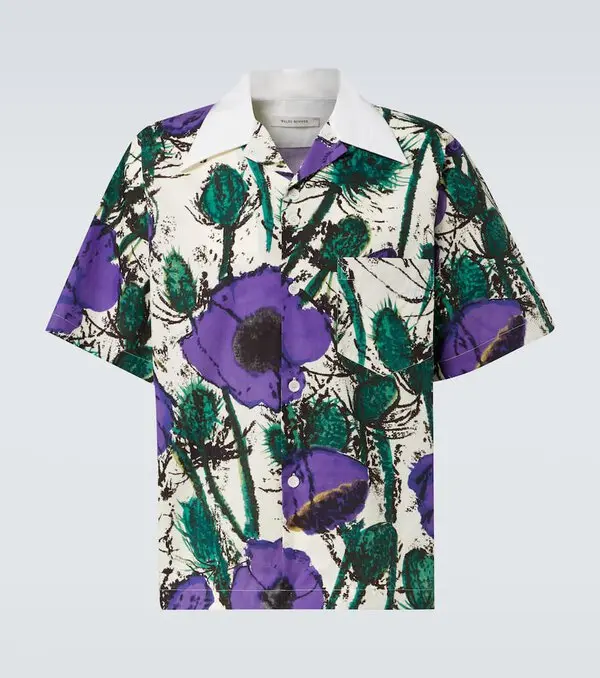 WALES BONNER Highlife Floral Cotton Bowling Shirt - Yellow